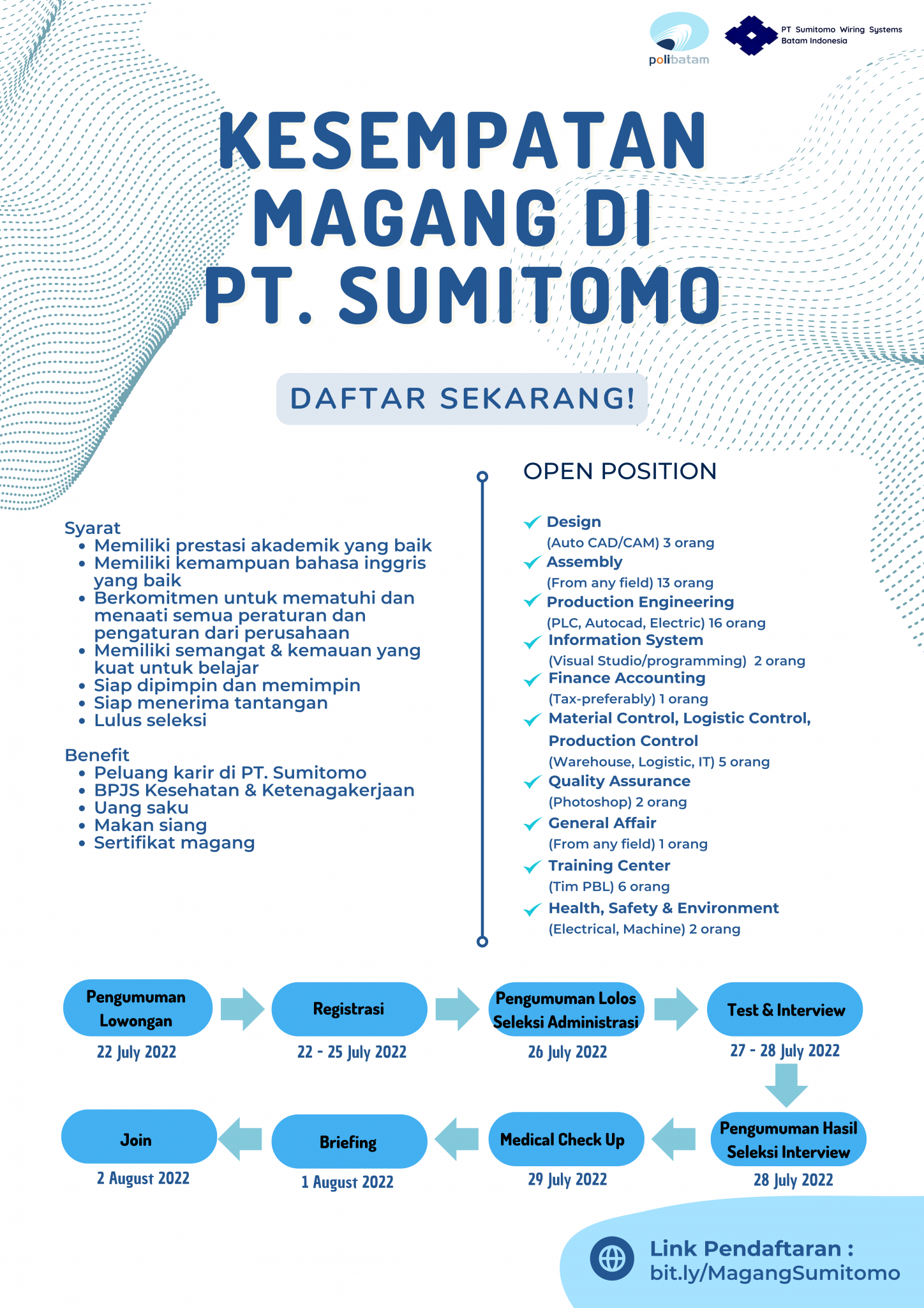 Lowongan Magang di PT. Sumitomo dari Mahasiswa Polibatam – Politeknik ...