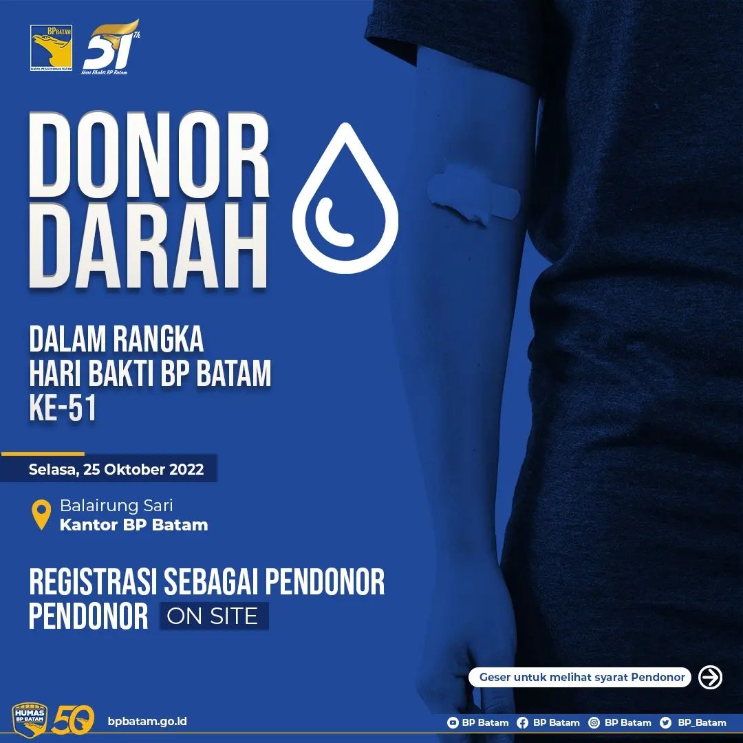 Donor Darah Hari Bakti BP Batam Ke-51 – Politeknik Negeri Batam Donor Darah Hari Bakti BP Batam Ke-51 – Politeknik Negeri Batam