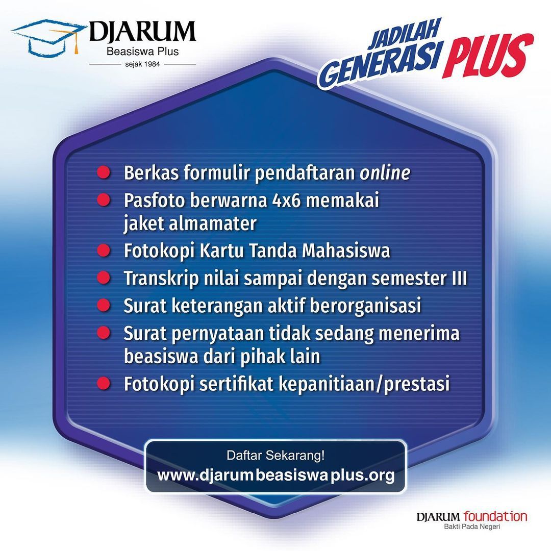 Pengumuman Beasiswa Djarum 2023 – Politeknik Negeri Batam Pengumuman Beasiswa Djarum 2023 – Politeknik Negeri Batam