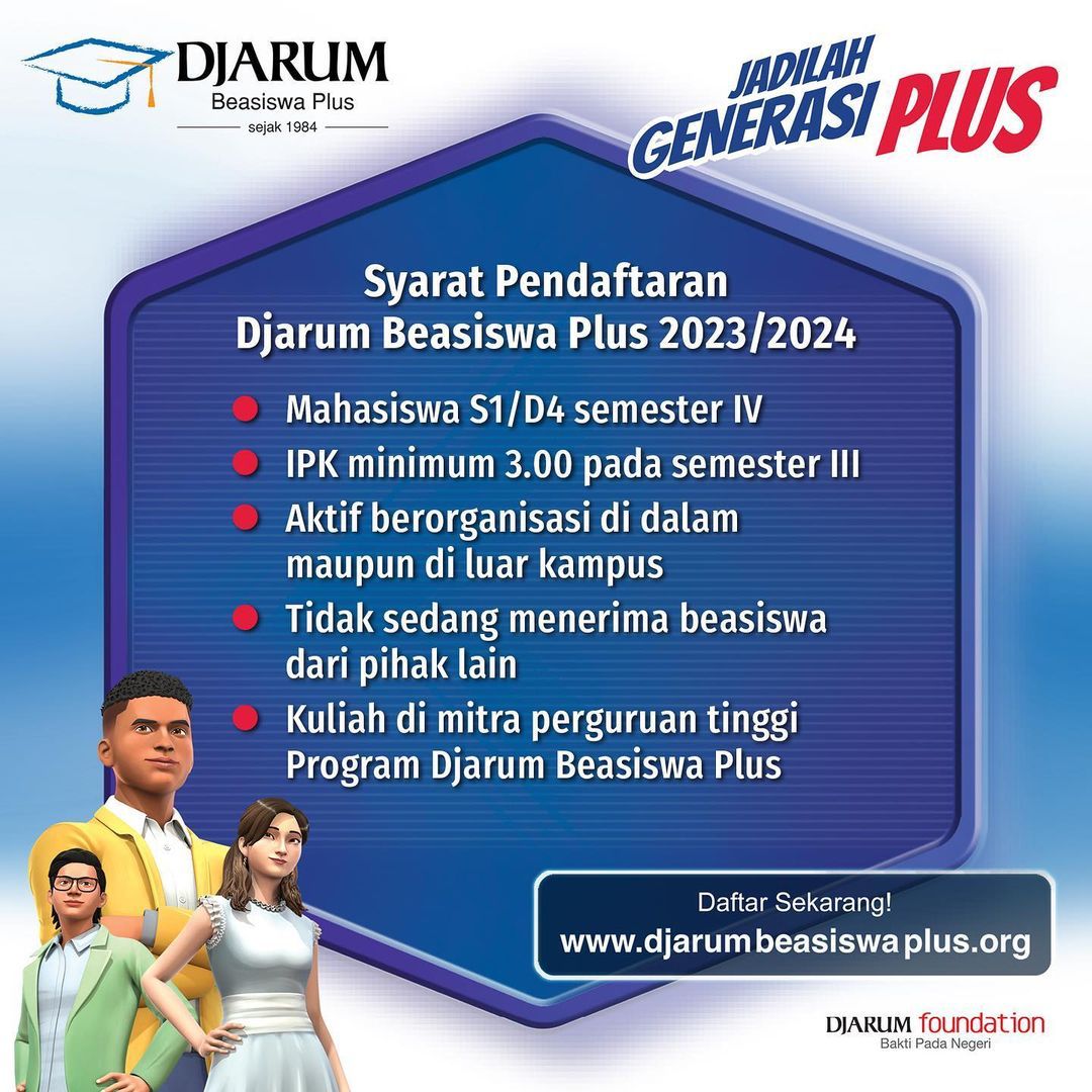 Pengumuman Beasiswa Djarum 2023 – Politeknik Negeri Batam Pengumuman Beasiswa Djarum 2023 – Politeknik Negeri Batam